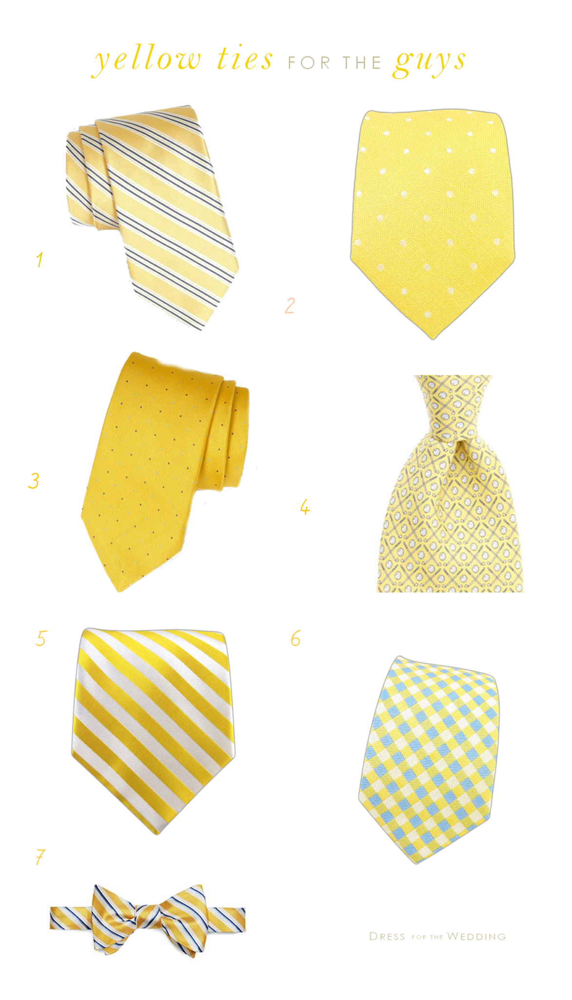 Yellow Ties for a Wedding
