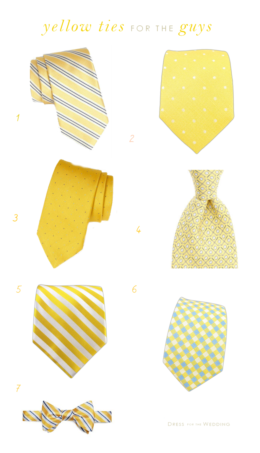 Yellow Ties for a Wedding